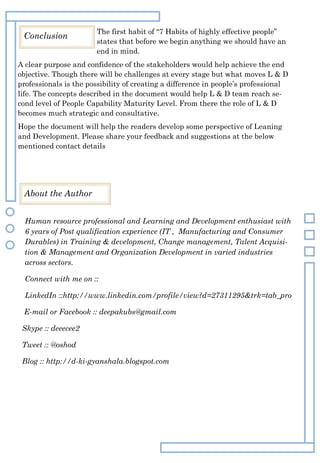 Creating a sustainable learning & development function v2 | PDF