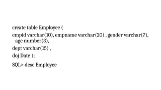 Creating a table for employee and altering it.pptx