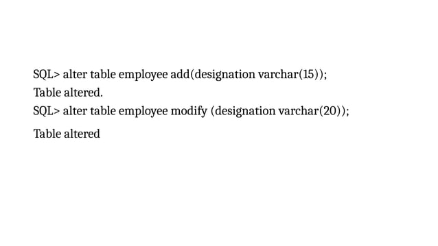 Creating a table for employee and altering it.pptx