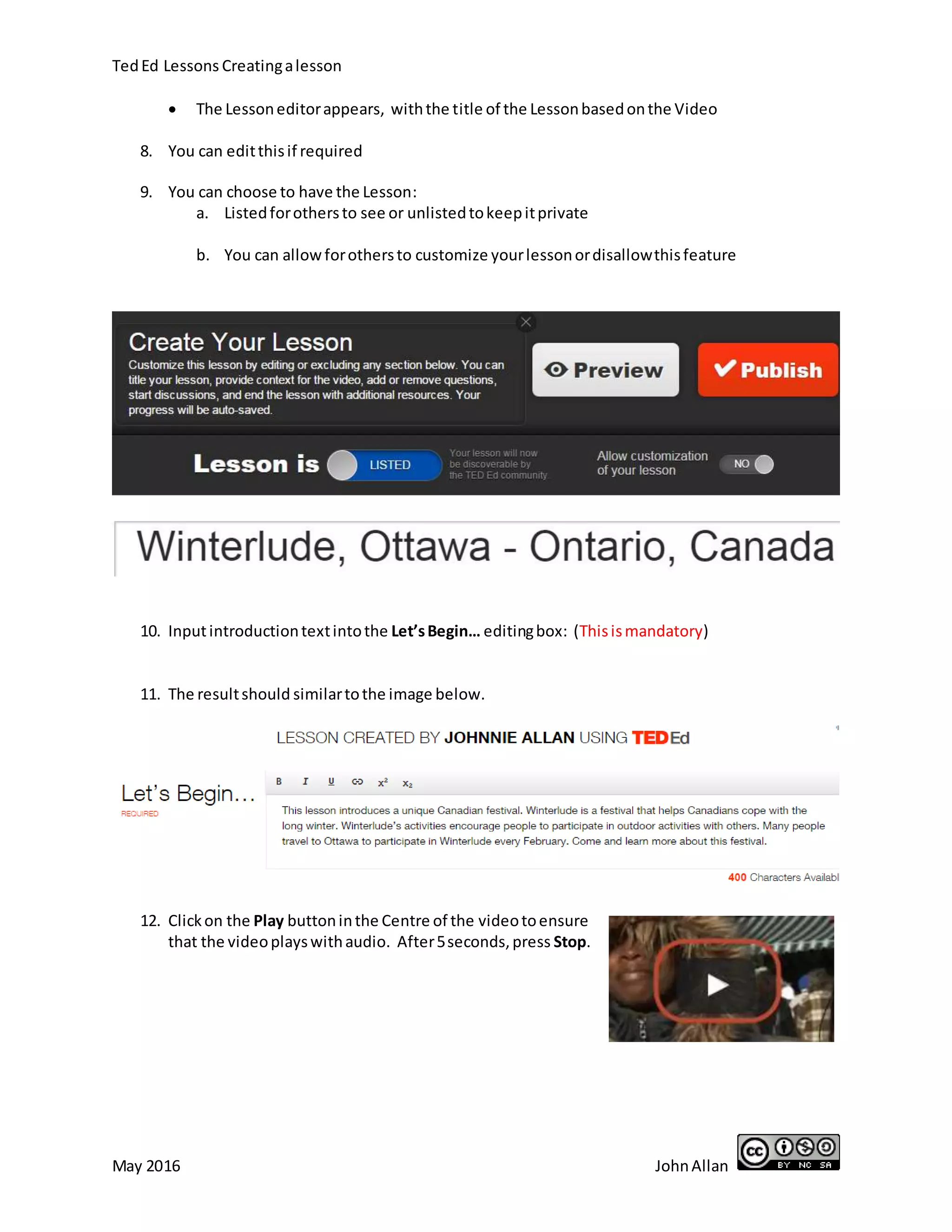Creating a TED Ed lesson worksheet May 2017 | PDF