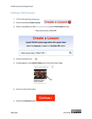 Creating a TED Ed lesson worksheet May 2017 | PDF