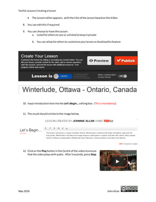 Creating a TED Ed lesson worksheet May 2017 | PDF | Internet for ...