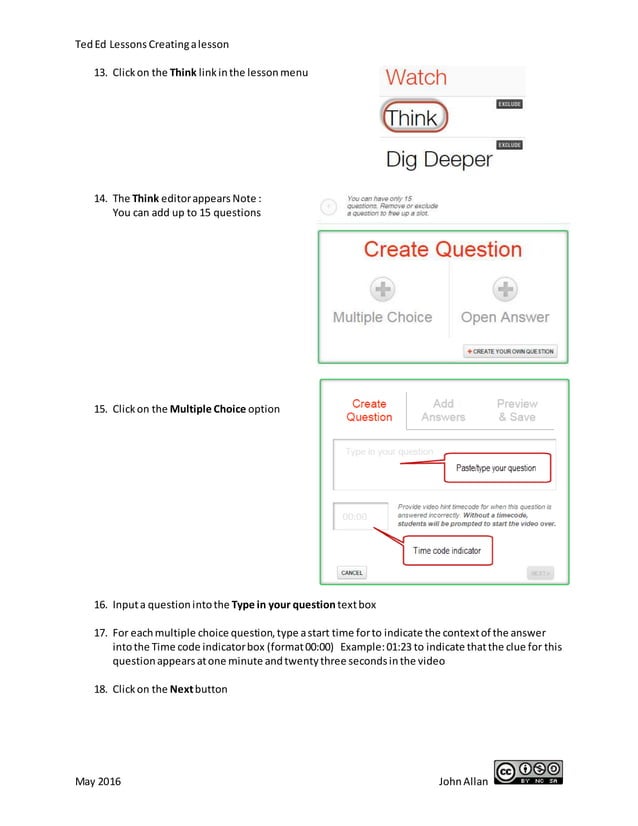 Creating a TED Ed lesson worksheet May 2017 | PDF | Internet for Beginners | Internet