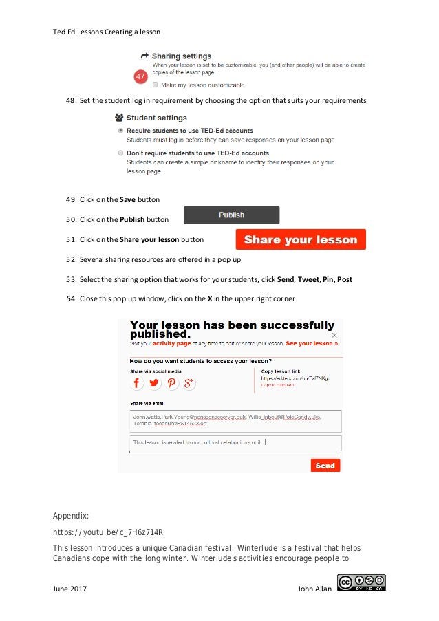 Creating a TED Ed lesson worksheet May 2017 | PDF | Internet for Beginners | Internet