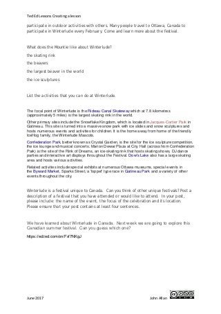 Creating a TED Ed lesson worksheet May 2017 | PDF