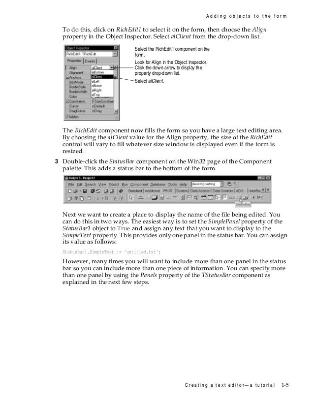 Creating A Text Editor In Delphi A Tutorial