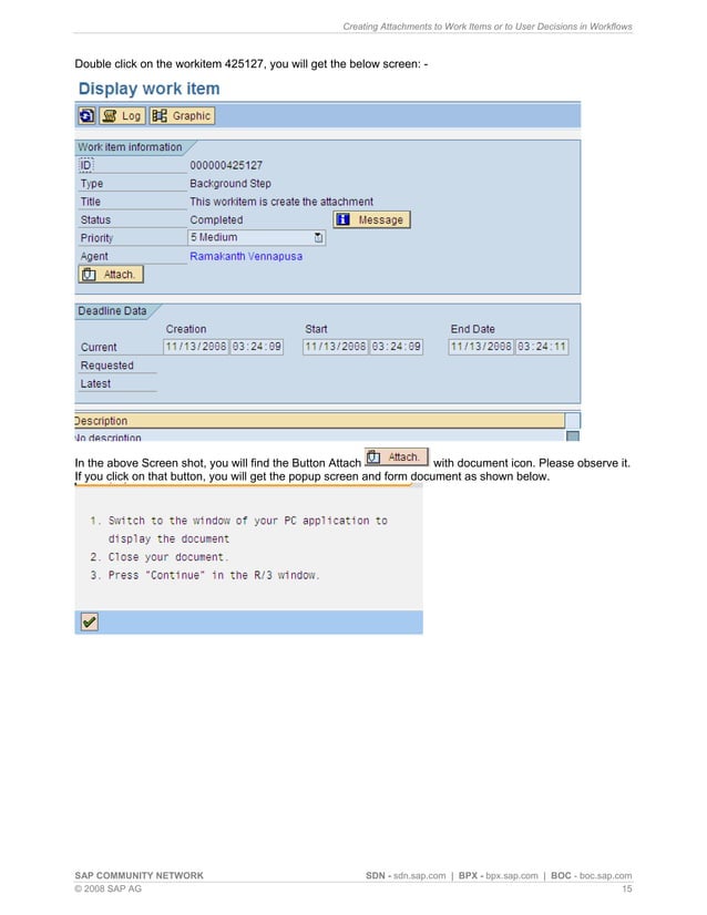 Creating attachments to work items or to user decisions in workflows | PDF | Desktop Publishing ...