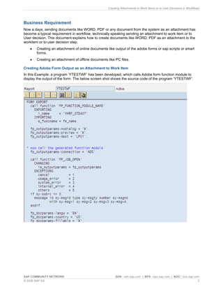 Creating attachments to work items or to user decisions in workflows | PDF