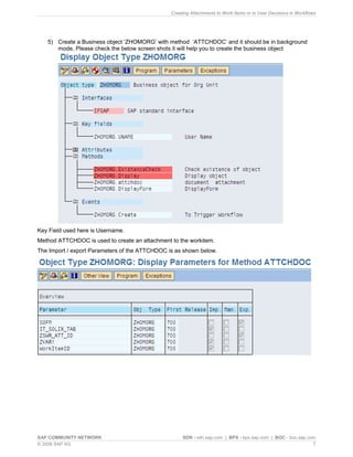 Creating attachments to work items or to user decisions in workflows | PDF
