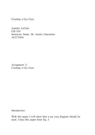 Creating a Use Case | PDF