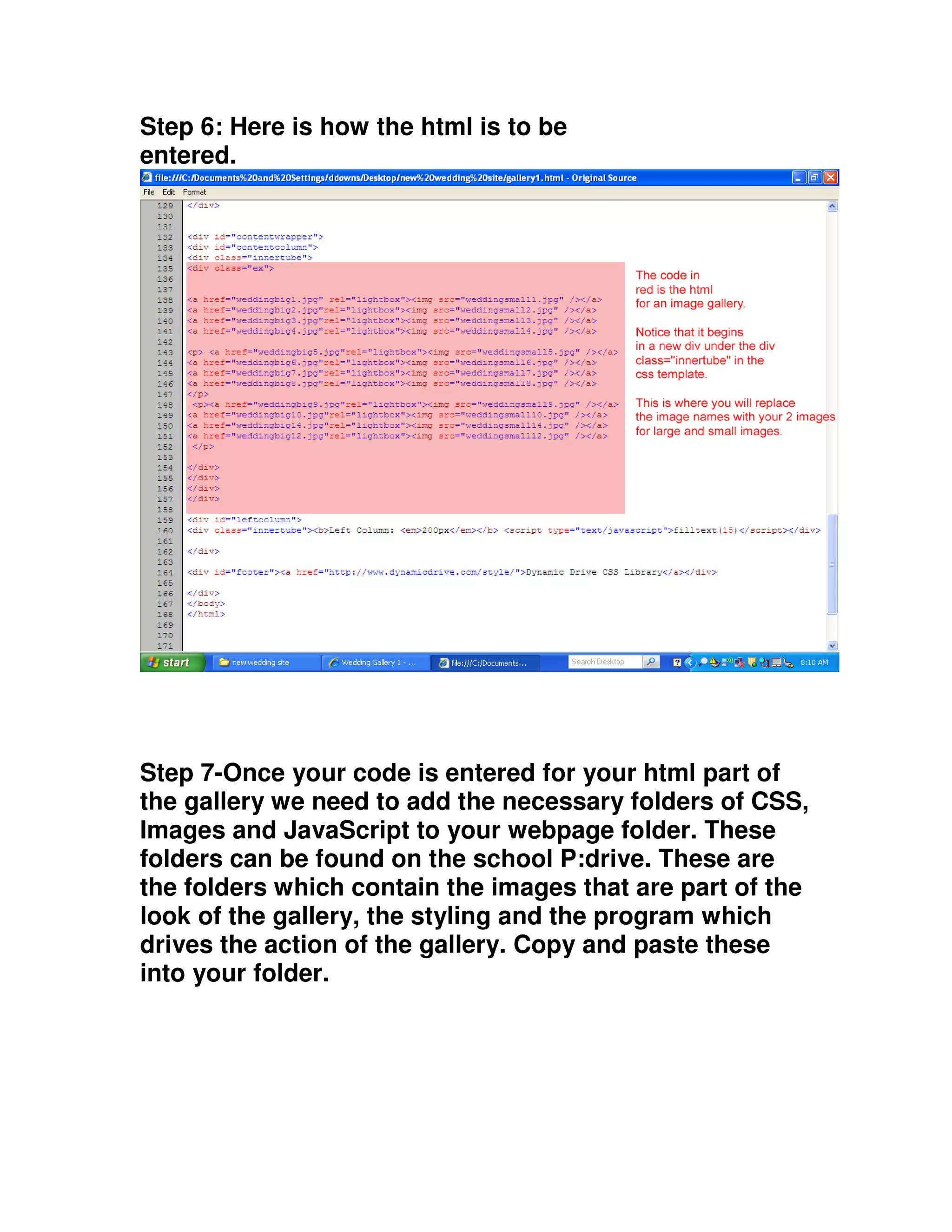 Creating a web gallery lightbox2 final | PDF