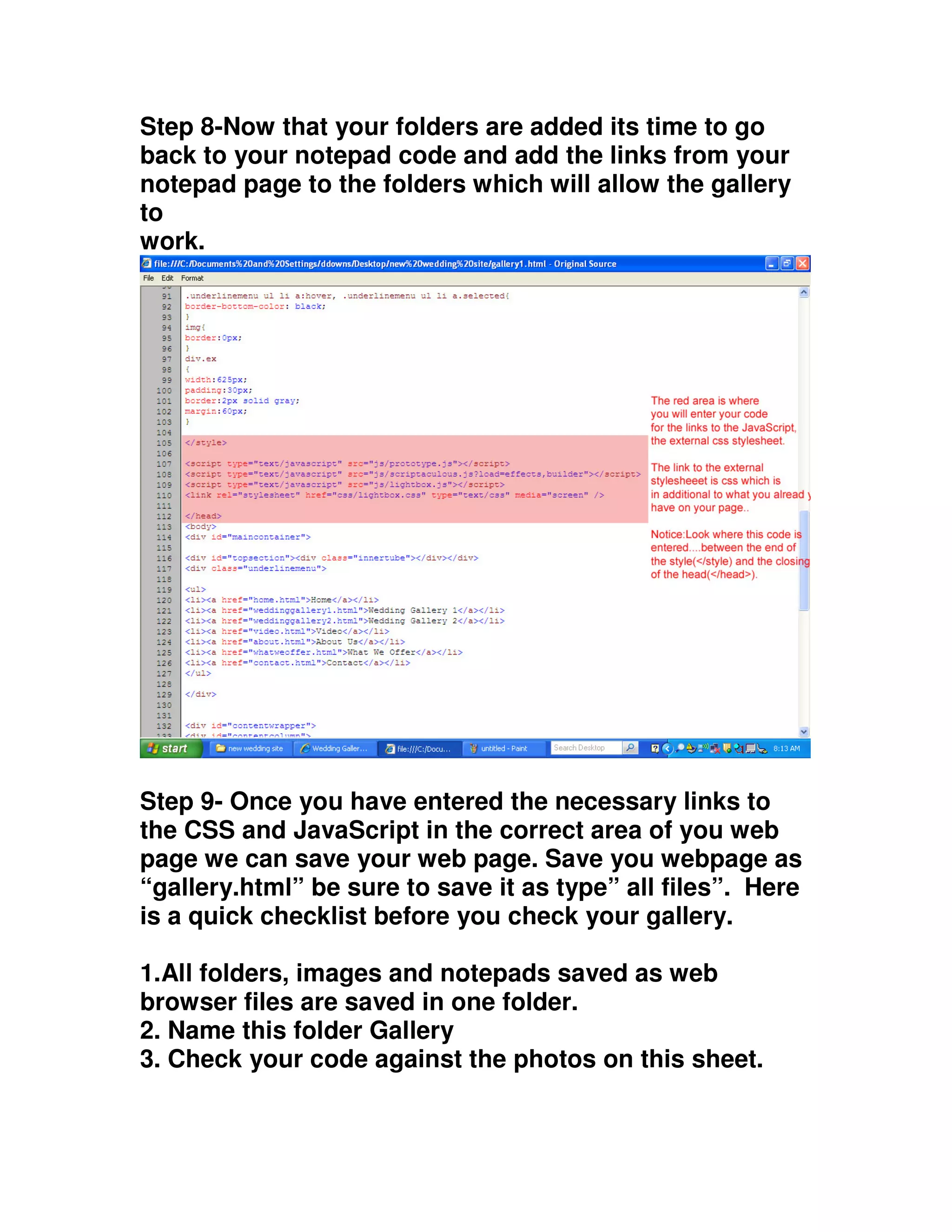 Creating a web gallery lightbox2 final | PDF