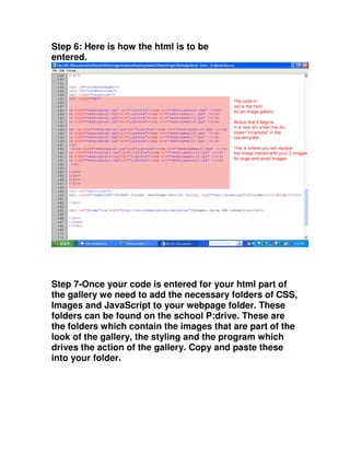 Creating a web gallery lightbox2 final | PDF