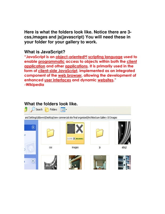 Creating a web gallery lightbox2 final | PDF