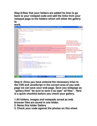 Creating a web gallery lightbox2 final | PDF