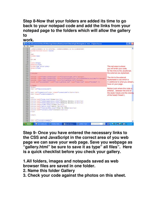 Creating a web gallery lightbox2 final | PDF