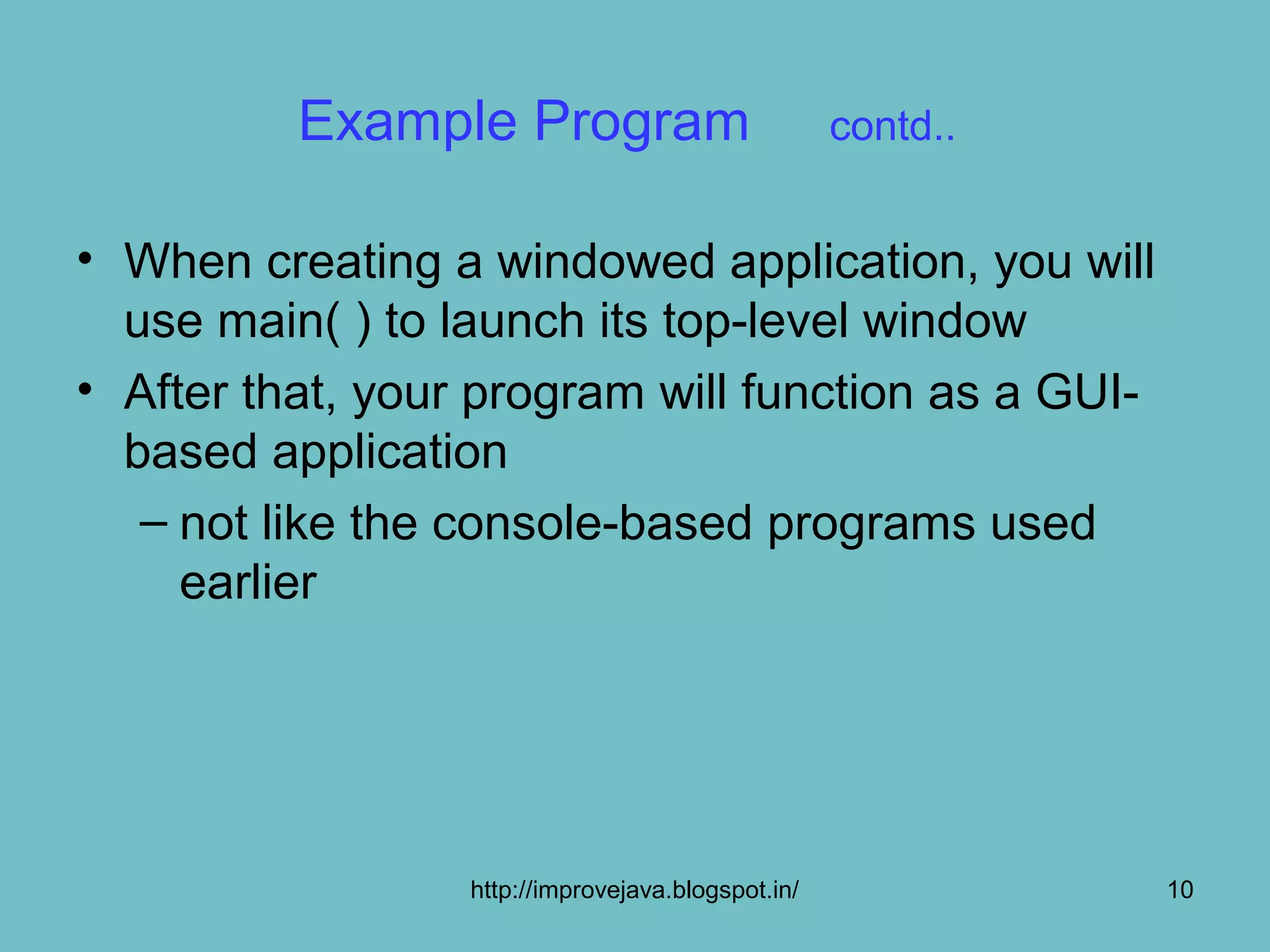 Creating a windowed program | PPT