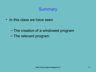 Creating a windowed program | PPT