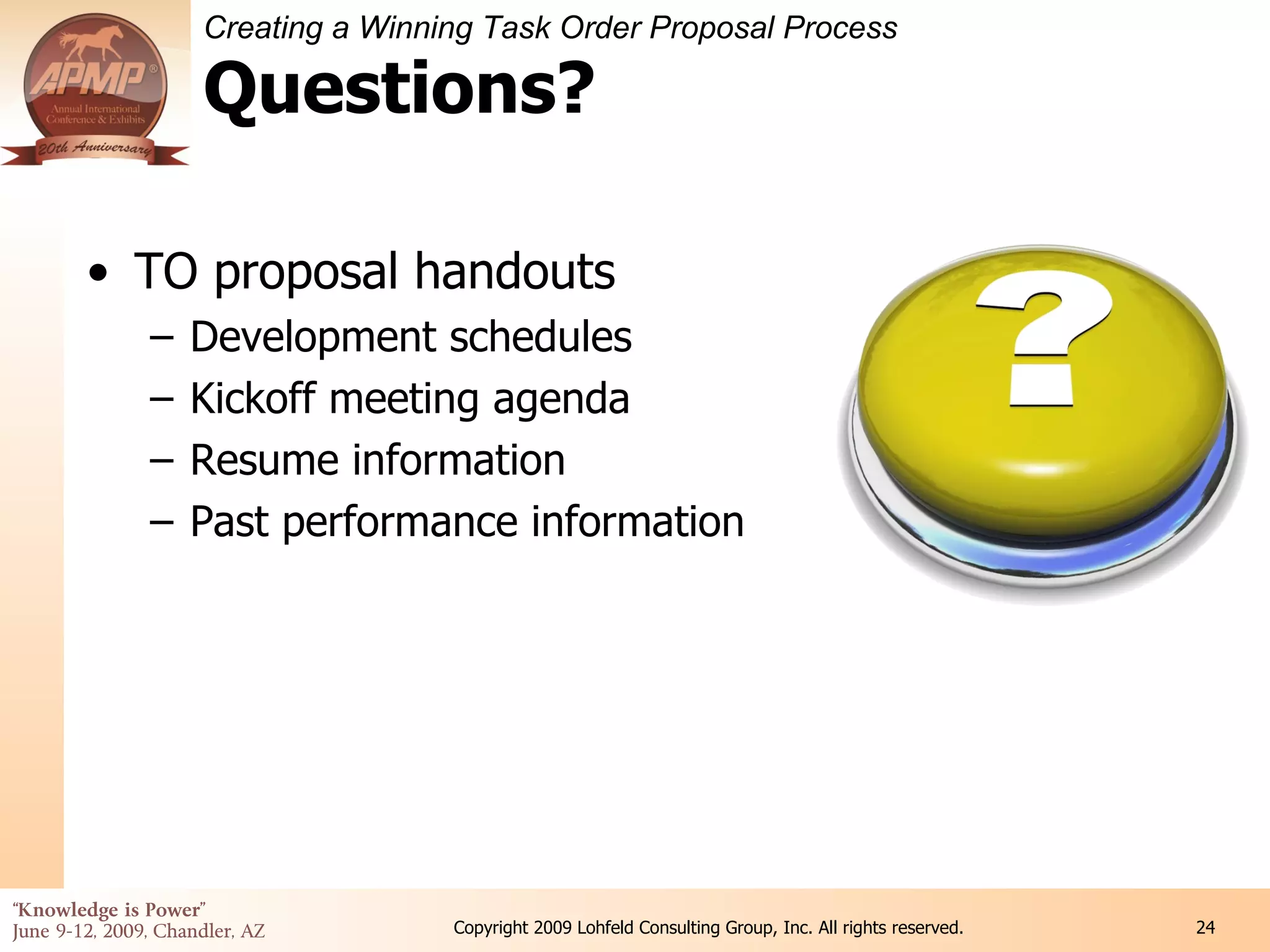 Creating a winning_to_proposal_process_-_beth_wingate_6-10-09 | PPT