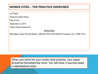 Creating a works cited page for a variety of sources | PPT