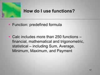 Creating a Worksheet in Calc | PPTX