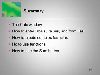 Creating a Worksheet in Calc | PPTX