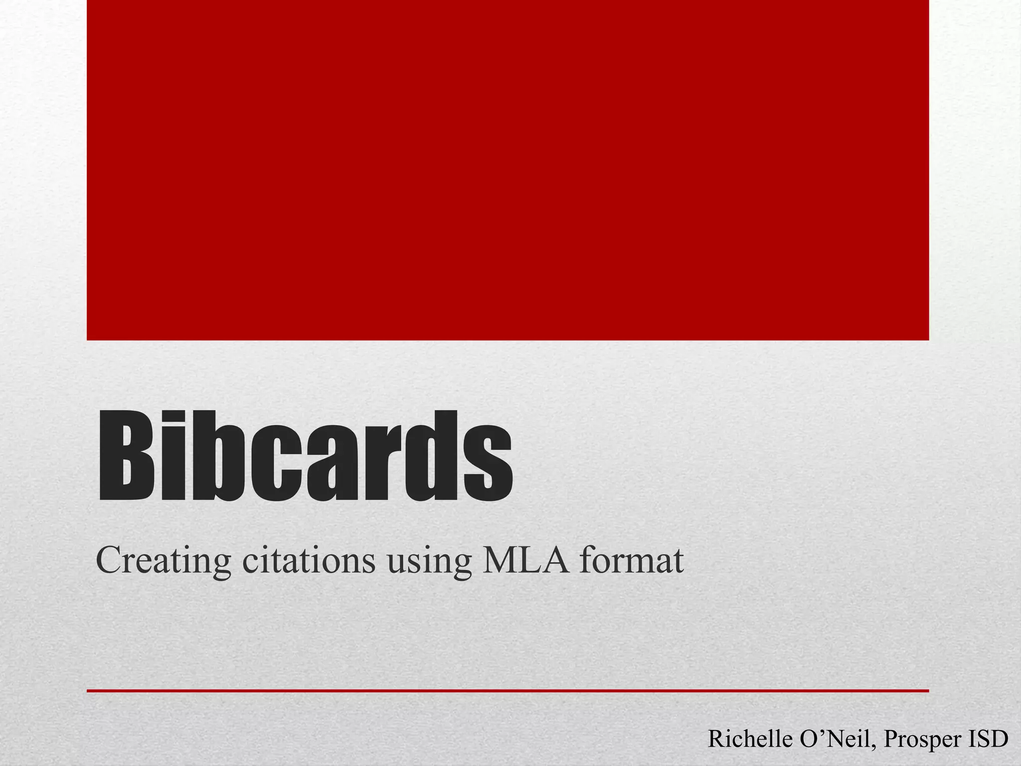 Creating Bibcards | PPT
