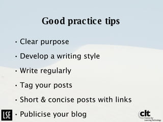 Creating a Blog & Best Practice | PPT