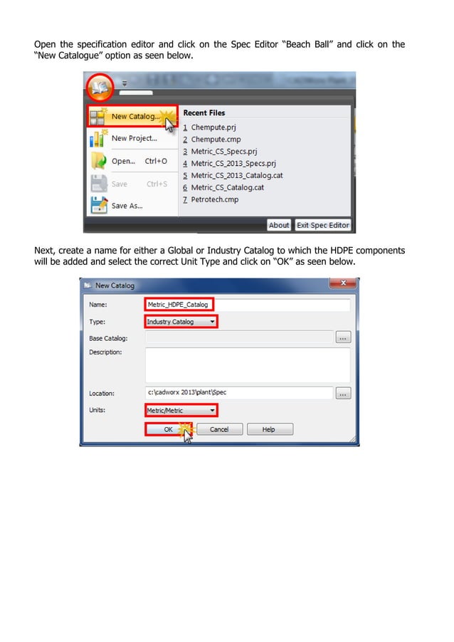 Creating CADWorx 2013 Specifications and Adding Components to the Specification.pdf