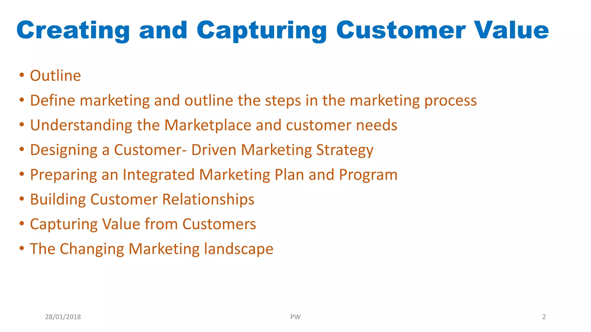 Chapter 1.Creating & Capturing Customer Value | PDF