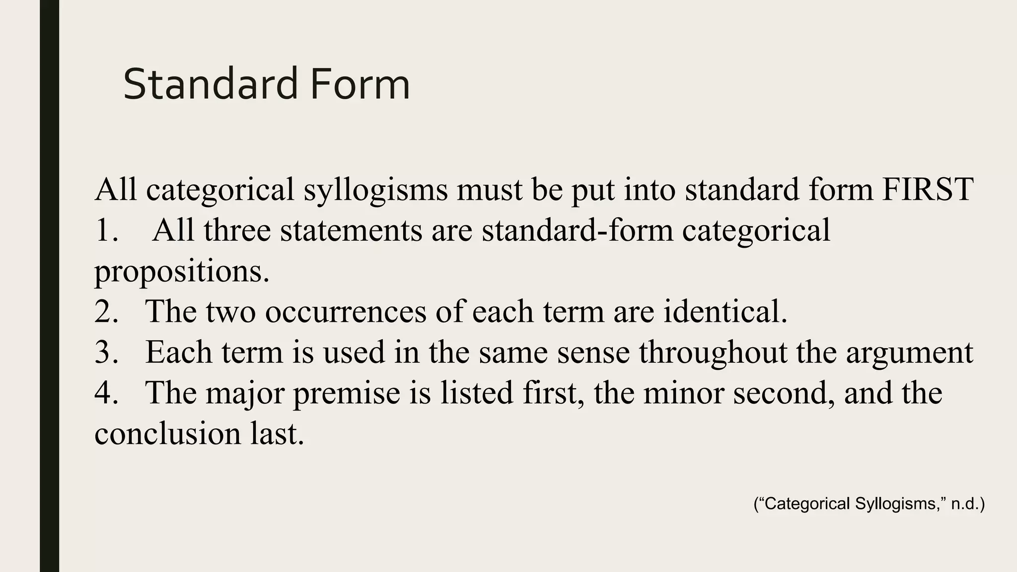 Creating categorical syllogisms | PPTX