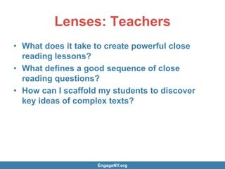 Creating close reading lessons | PPT