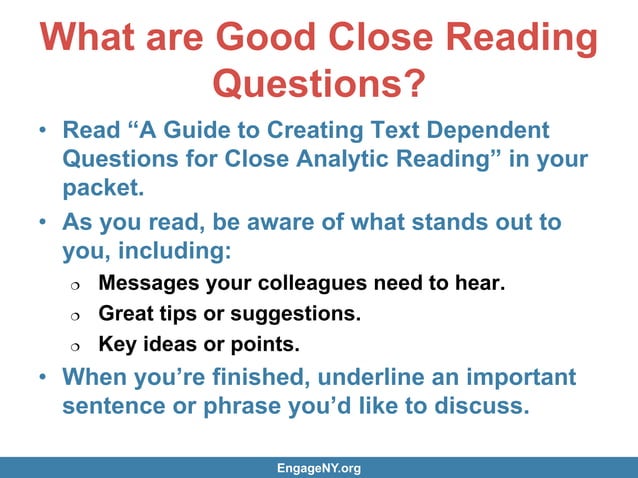 Creating close reading lessons | PPT