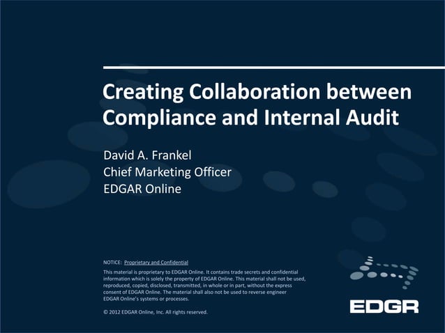 Creating collaboration between compliance and internal audit | PPT