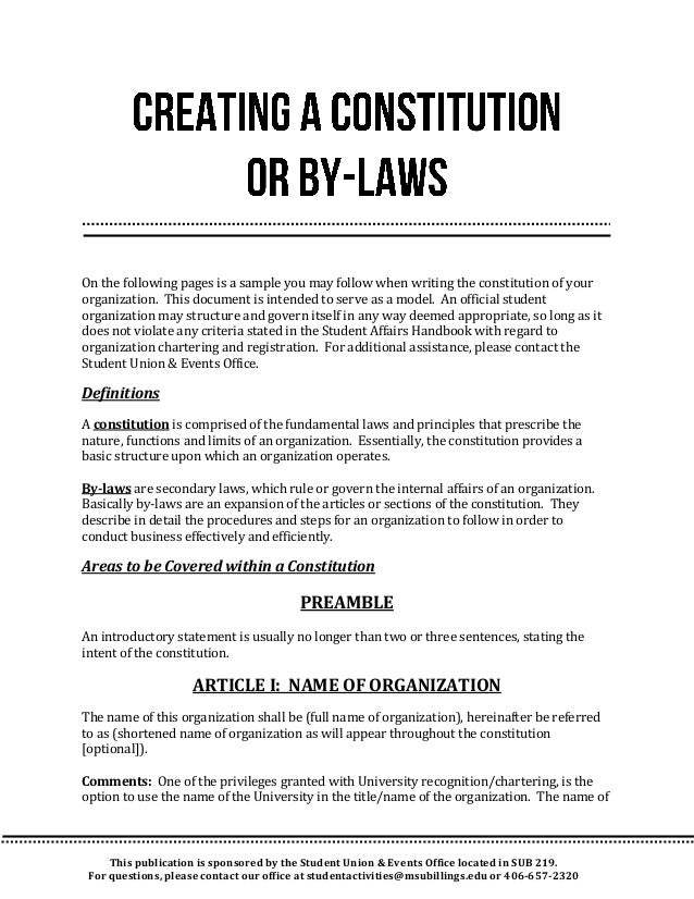Writing A Constitution Template Writing A Constitution Template