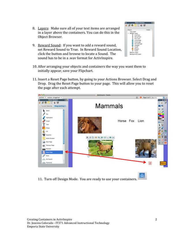 Creating Containers in ActivInspire | DOCX | Technology & Computing