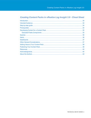 Creating content packs in VMware LogInsight | PDF