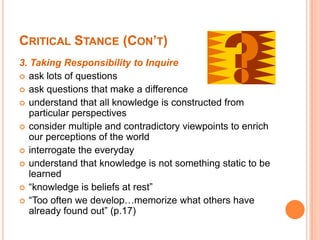 Creating Critical Classrooms | PPTX