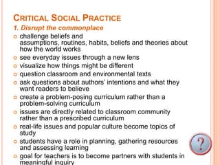 Creating Critical Classrooms | PPTX