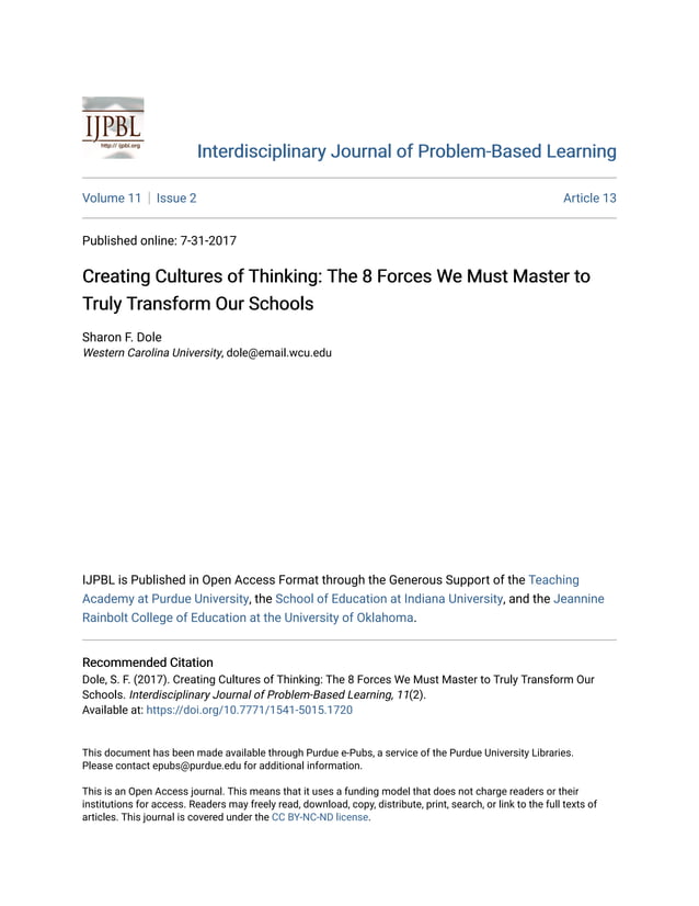 Creating cultures of thinking the 8 forces we must master to tru | PDF ...