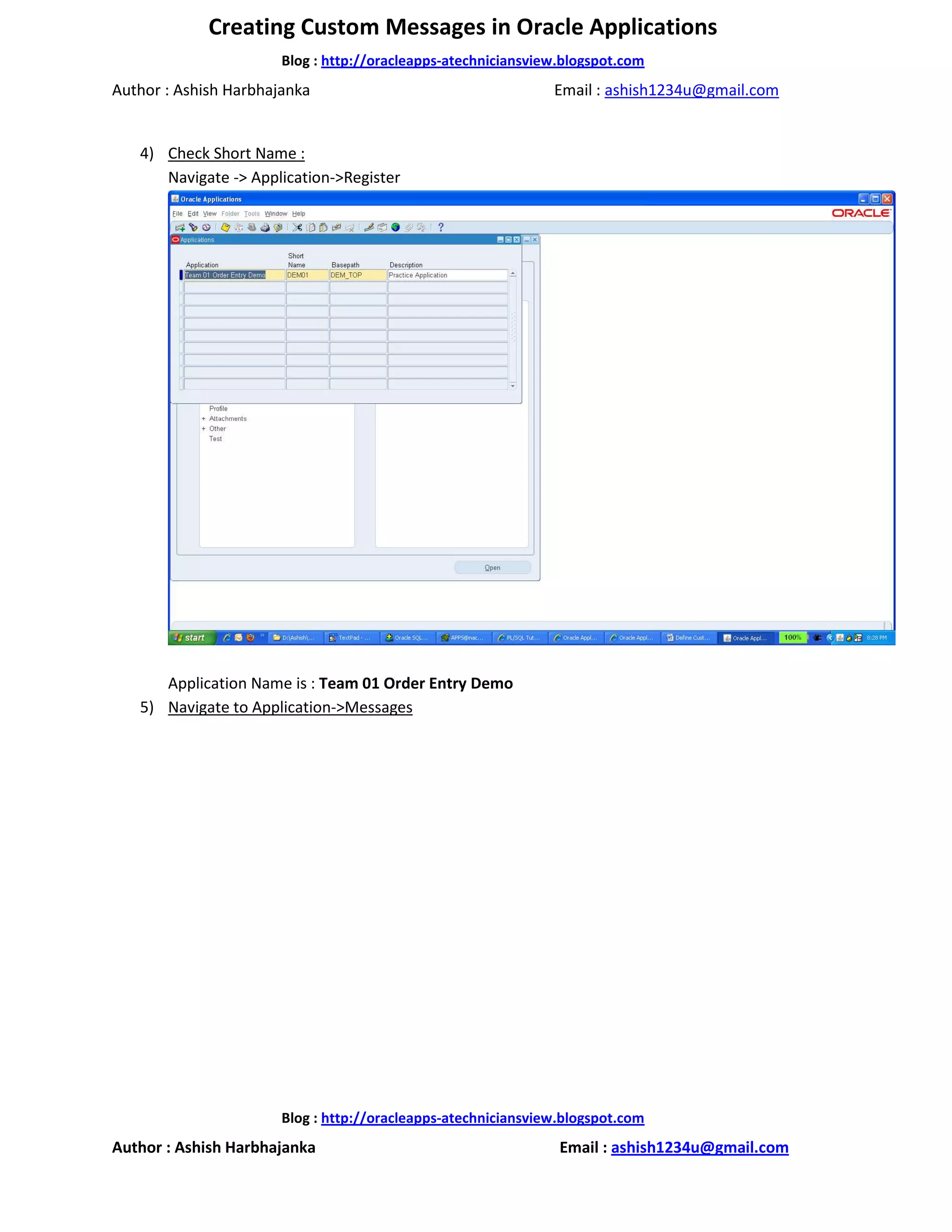 Creating custom messages in oracle applications | PDF