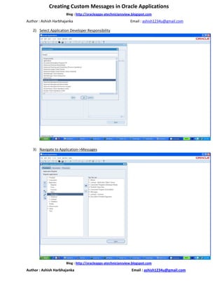 Creating custom messages in oracle applications | PDF