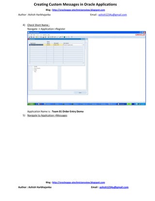 Creating custom messages in oracle applications | PDF