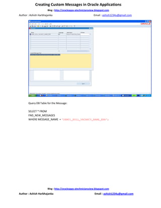 Creating custom messages in oracle applications | PDF