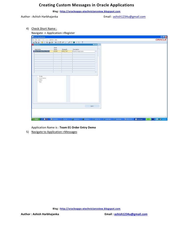 Creating Custom Messages In Oracle Applications