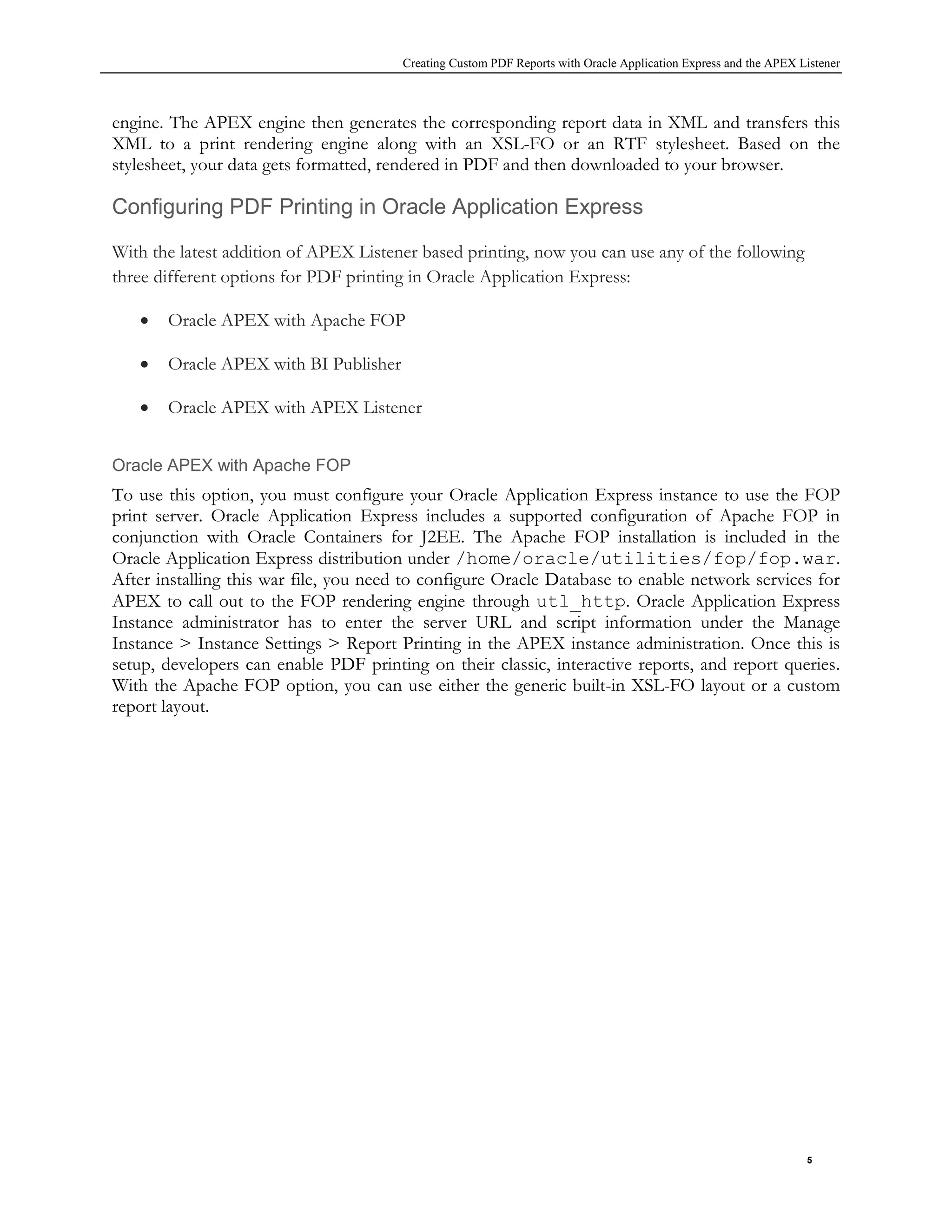 Creating custom reports ora app express apex listener | PDF