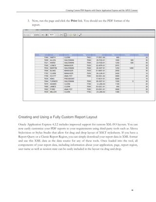 Creating custom reports ora app express apex listener | PDF