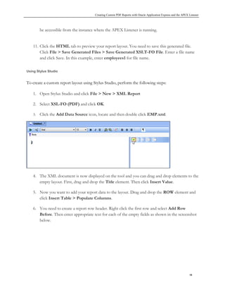 Creating custom reports ora app express apex listener | PDF | Desktop Publishing | Computer ...