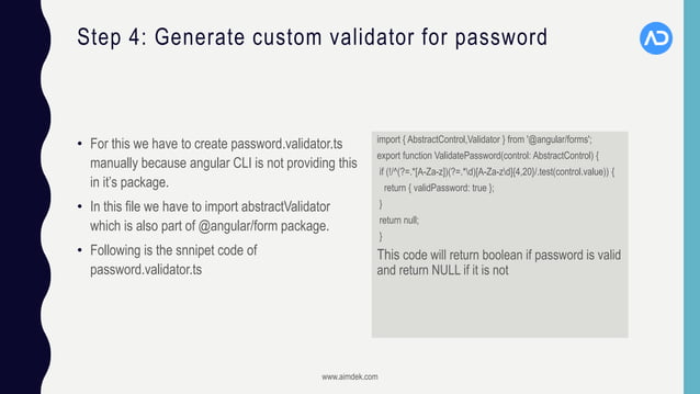 Creating Custom Validators On Reactive Forms Using Angular 6 Ppt