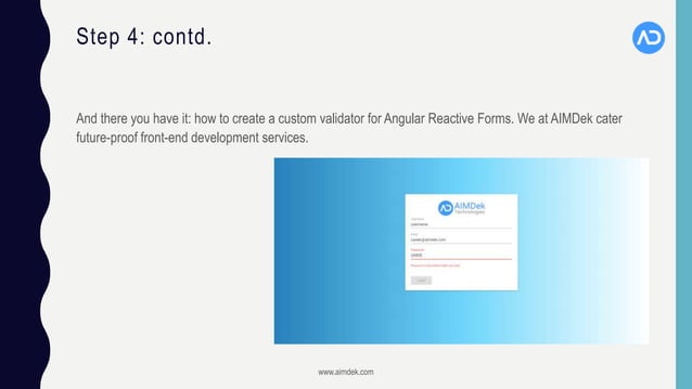Creating Custom Validators On Reactive Forms Using Angular 6 Ppt